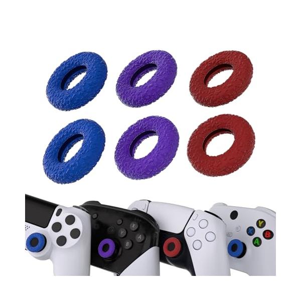レッド＆ブルー＆パープル/-/PFPJ145・このサムスティックリングはps5&amp;ps5 Edge＆ps4＆Xboxシリーズ X/S＆Xbox One/Eliteシリーズ 2コア＆Switch Proコントローラーに対応します。他のコ...