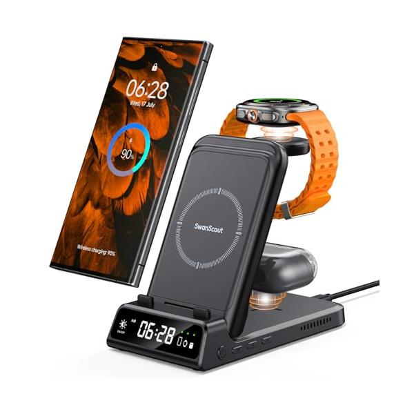-/-/S10010・ご注意：Galaxy Watchのみに対応、Apple Watchには対応しません。・3in1 充電機能：スマートフォン、イヤホン、スマートウォッチの3つのデバイスを同時に充電。対応機種については、下記の商品説明をご確...