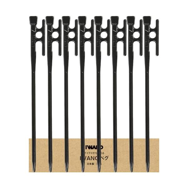 8本Black/30cm/-・Size:30cmStyle:8本・? 抜 か な い 限 り 抜 け な い とは？ 一言で言うと、地盤や強風に一切動じない安定力を備え持ったペグ。 硬い地盤にも喰いつくように刺さり、撤収はクルッと回して引き...