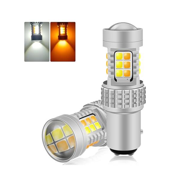 白黄/S25 ダブル球/-・Size:S25 ダブル球・パッケージ個数:1・優れた耐熱性S25 led ウインカー ポジションランプは高熱伝導性航空アルミニウム合金素材を採用、最大限度放熱面積を増やして、ledの熱を急速に冷却し、優れた放熱...