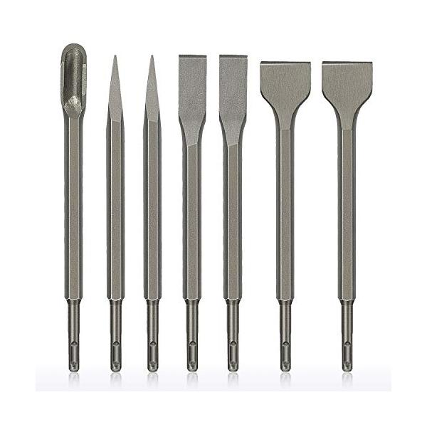 -/7本セット/Hanmmer・Size:7本セット・パッケージ個数:7・■重量：1.73 kg ■有効長：250mm ■材質：45crタングステン鋼 ■フラットチゼル×2本 U型チゼル×1本 ポイントチゼル×2本 コールドチゼル×2本（合...