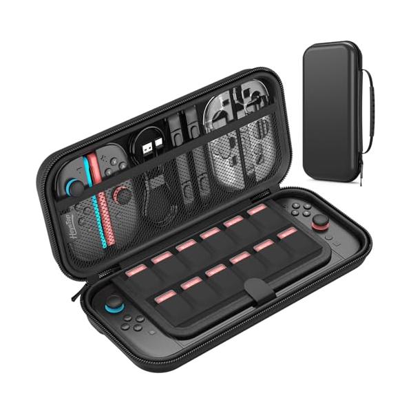 switch2Transparent/SWITCH 2収納ケース-ブラック/switch2 cover-LJ・Switch 2専用設計 &amp; 完全収納最新のSwitch 2に対応した収納ケース！本体だけでなく、ゲームカード、ケーブル、...