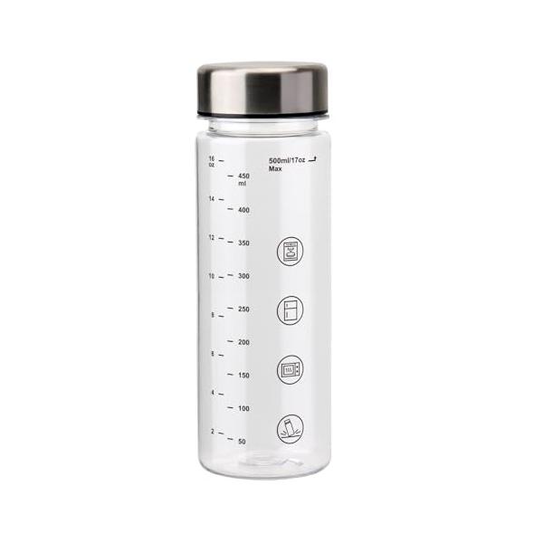 クリア/350 ml/QF-500ML・Color:クリアCapacity:350 ミリリットル・完全透明ボトルデザイン高品質の食品グレードtritan素材の透明ボトル、容量：350ml 500ml。耐熱温度:-20℃〜100℃。、美しく、...