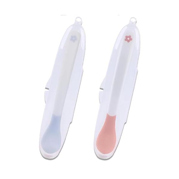 ピンク色、青色/-/bts-153・サイズ15*2.5cm。セット内容2本入りのセットで、ケース付き。・素材高品質のPP素材で作られており、食器洗い機で洗え、煮沸しても安心です。衛生面でも安心してご利用いただけます。・温度変化表示特別なシリ...