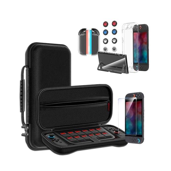 ブラック/-/-・Color:ブラック・Switch 2（2025）用アクセサリー収納ケースSungaleの収納ケースは、どこにでも持ち運びで、通常の製品よりも大容量です。セット内容:収納ケース ×1+ガラス保護フィルム ×1+PCコンソー...