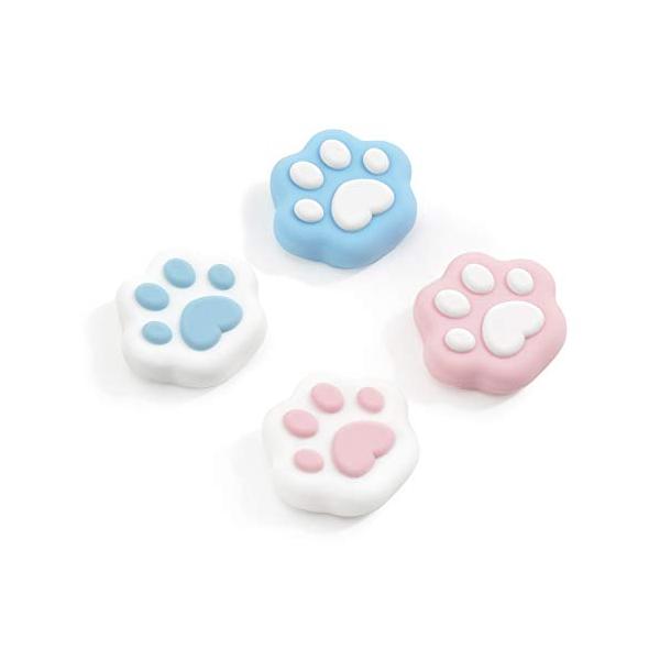 ピンク＆ブルー/-/-・「機種対応」：Switch/lite/ oled対応用アナログスティックカバーのセットです。・「柔らかくて触り心地良い」：柔らかいシリコン素材なので、大事なアナログスティックをキズや汚れからしっかり保護できます。また...