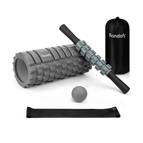 グレー/-/-・Color:グレー・きんまくりりーす ローラー 人気 5点セットフォームローラー x1、マッサージローラー x1、マッサージボールx1、ストレッチバンドx1、日本語マニュアルx1、収納袋x1を含めます。ヨガ、ジム、旅行先など...