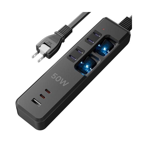 ブラック/2.5m/LA-2C2S-1A2C・Size:2.5mColor:ブラック・「高出力USBで急速充電」USB充電機器を使用する方にオススメ！PD対応機器は高速充電が。最大出力たっぷり50WのUSBシステム。USB Type-C×2...