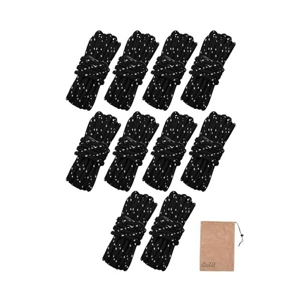 テントロープブラック/4mm/10本/RP・Color:ブラックSize:4mm/10本・＜サイズ＞ロープ：太さ4ｍｍ長さ4ｍ 自在金具：2.8ｇ・＜材質＞ロープ：1000Dポリエステル 自在金具：アルミニウム　※自在金具の色は写真の色かブ...