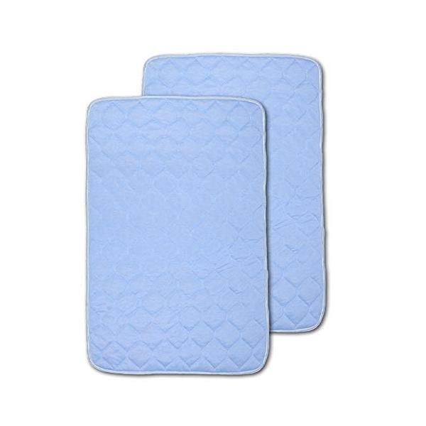 ブルー/60x90センチメートル (x 2)/-・夏場にうれしいひんやりベビー用接触冷感敷きパッド赤ちゃんはとっても汗っかき。その量は大人の2倍とも言われる。そんな赤ちゃんのために、夏場にうれしい「ひんやり」接触冷感生地を使用した敷きパッド...