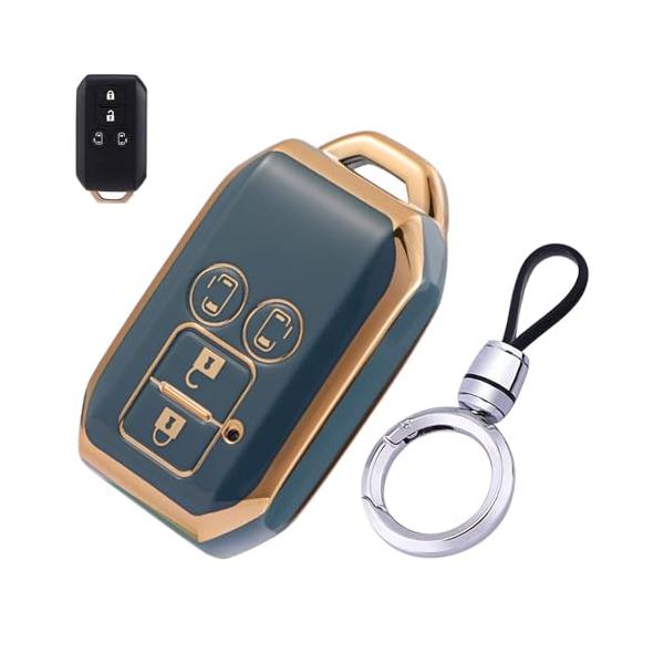 グレー(キーホルダー付き)/-/-・Color:グレー(キーホルダー付き)・セット内容：スズキ専用キーケース×1 。キーホルダー×1。本商品はキーカバーのみの販売となります、純正キーは付属しておりません。・適応車種：このスズキキーケースに新...