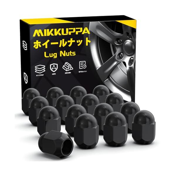 ブラック/M12X1.25/-・Size:M12X1.25Color:ブラック・商品仕様：スバルに適用 車用ホイールナット、テーパー座60°、ネジサイズ：M12×P1.25、六角対辺19 ｍｍ、全長：約24.5 mm、16個セット、ブラック...