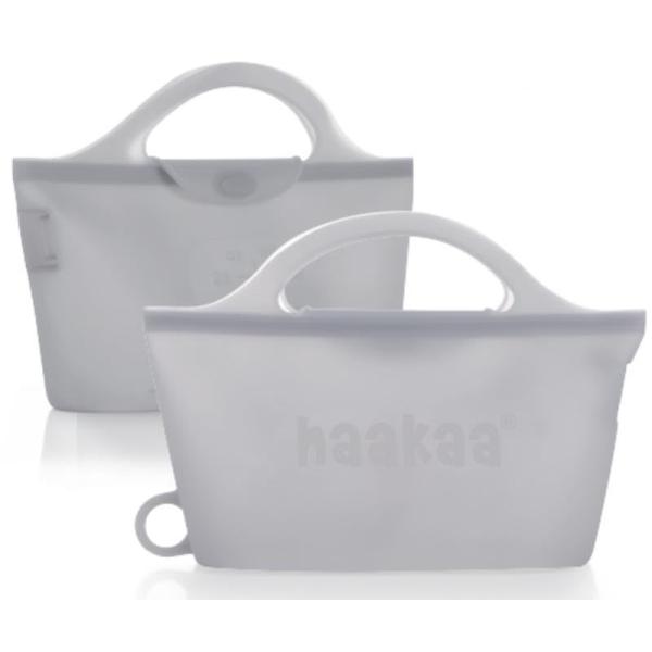 2個入りグレー/750ML/-・プラスチック製の代わりに使えるシリコン製スチーム滅菌バッグ - この電子レンジ対応のベビーボトル滅菌バッグは、耐久性に優れた食品用シリコンで作られており、BPA・PVC・フタル酸エステル不使用。安全で長持ちす...