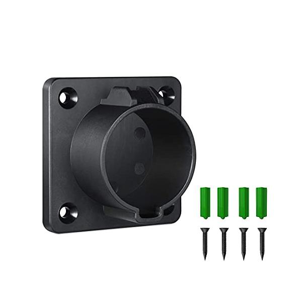 ブラック/-/-・EV 充電器ホルダー SAE J1772 充電ホルダー EV充電ケーブルホルダーストレージ充電器プラグフ