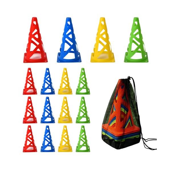マルチカラー/W13×Ｄ13×Ｈ23cm/-・カラフルで便利なカラーコーン丈夫でカラフルなカラーコーン16個セットです。遠くからでも目立ちやすい鮮やかなカラーリングで、視認性に優れております。柔軟で耐久性のあるポリエチレン素材のため、練習中...