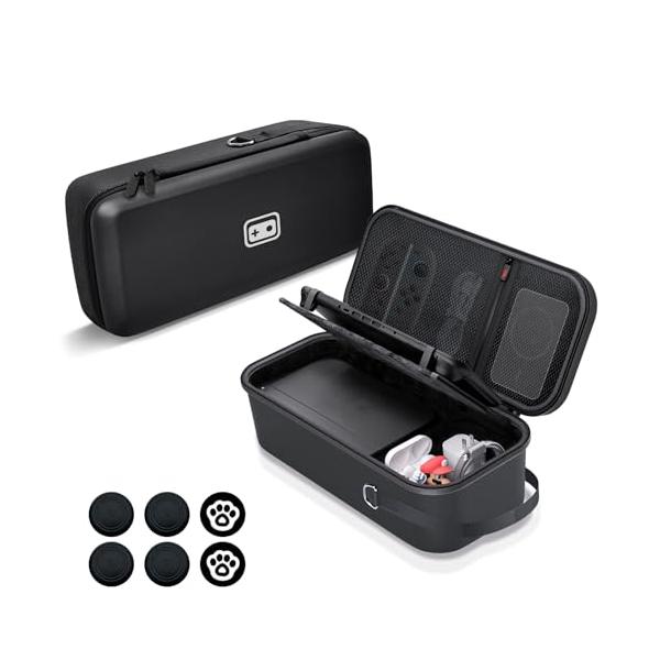 Switch2 ケースブラック/-/LG-0006・Color:ブラック・?? Switch 2 完全保護 &amp; 大容量収納 高密度EVA+ナイロン素材と柔らかい内張りで、本体を汚れ・水・落下衝撃から全方位保護。大容量設計でSwitc...