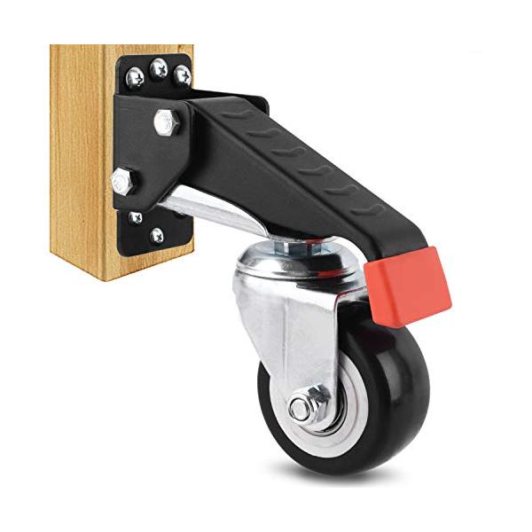 ブラック/300kg/-・Size:300kg・新デザインワークベンチキャスターキットは、より厚い鋼、より頑丈なネジ、より優れたホイールとベアリングを使用しています。人体とキャスターの接触部分を保護するラバースリーブを追加し、他の格納式キャ...
