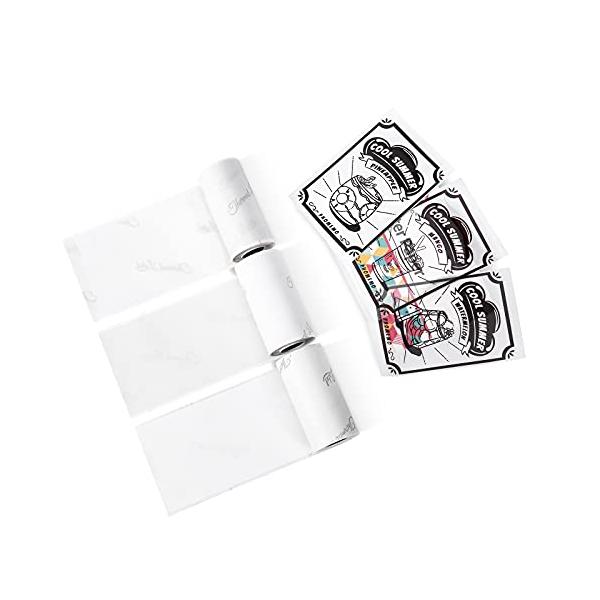 白/透明/半透明/53mm/-・Color:白/透明/半透明Size:53mm・パッケージ個数:1・Phomemo粘着感熱紙 白/透明/半透明 53mm幅 黒文字 3ロール入り 各ロールの長さは3.5m 保存2年、Phomemo M02/M...