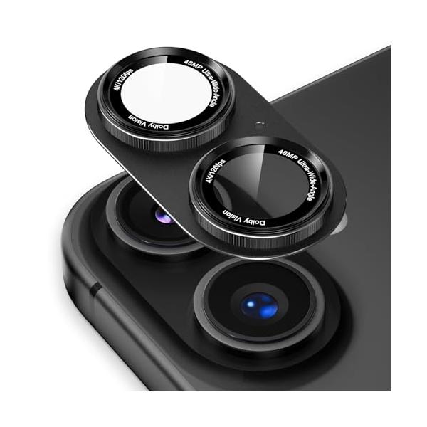 ブラック/iPhone17用/-・Color:ブラックSize:iPhone17用・2025最新版・保護もアクセントもiPhone 17用カメラカバーは、一体型構造でお大事なスマホカメラをしっかり守って、レンズ部分に施されたマイクロ英字ロゴ...