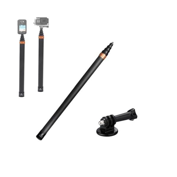 金/-/-・Color:金・軽量ながらも頑丈なカーボンファイバー製のこの自撮り棒は、Insta360 X5/X4/X3/ONE X2/ONE/EVO/ONE R/Insta360 go ultra /Insta360 X4 air、その他の...