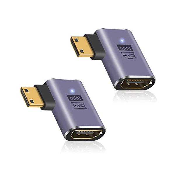 左向き/-/-・Color:左向き・これはL型 mini HDMIオス to HDMIメスアダプタです、それがmini HDMI to HDMI端口である場合、あなたのデバイスを確認してください。hdmi ミニhdmi 2.1変換アダプタコ...