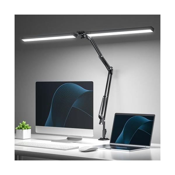 ブラック/24W/CT330-S-EU・Size:24W・超大型、ワイド＆明るい： この26インチワイド24W 1000Lm LED 電気スタンドは、360度回転なダブルヘッドデザインで、ライトバーの角度を調整できます。マルチモニターワーク...