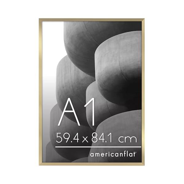 1個（単品）ゴールド/A1/LXA1GLD・Color:ゴールドSize:A1Style:1個（単品）・パッケージ個数:1・理想的なサイズと耐久性のある素材 このA1ポスターフレームは、スリムモールディング（細枠）を採用し、軽量で耐久性に優...