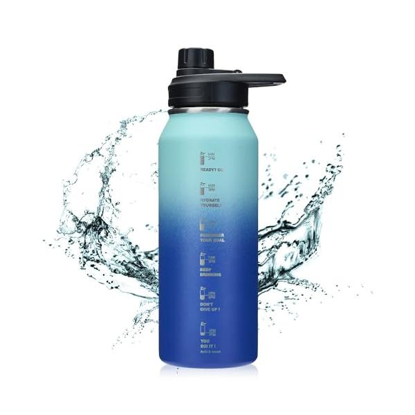 ブルーグリーン/1000 ml/-・Size:1000 mlColor:ブルーグリーン・抜群の保温・保冷水筒真空断熱二重構造の水筒は外側と内側の間が真空状態になっているため断熱性が高く、中身の温度をキープしやすいのが特徴。保温効力：75度以...