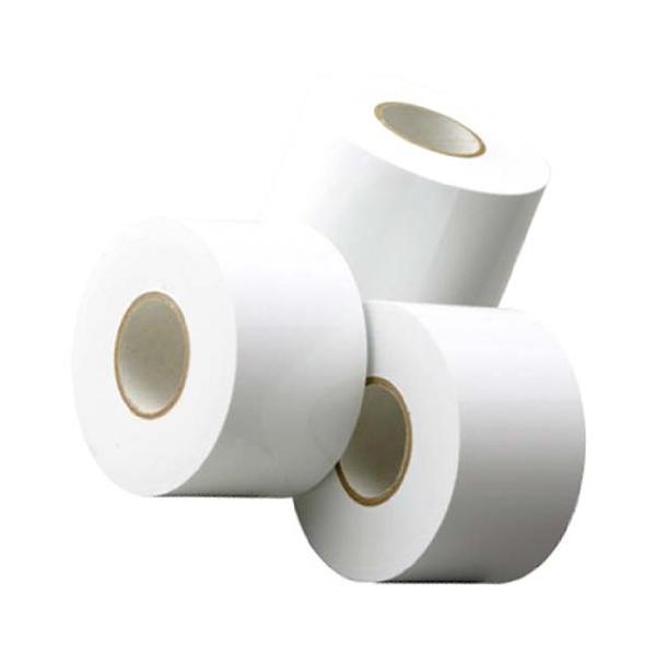 4巻入白(TV0015-W)/50mm×25m/TV0015-W・パッケージ個数:1・鮮やかな発色で見やすいコートを作ることができます。伸縮性がよく曲線引きに適し、新バスケットボールコート3ポイントライン対応。(サークルライナー、フロア用コ...