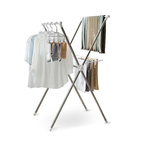 単品シルバー/3)簡単組立(ステンレス)/H-70XN・Style:単品・パッケージ個数:1・商品サイズ(cm)使用時幅約70×奥行約78×高さ約130収納時幅約70×奥行約8×高さ約149・商品質量:約2.8kg・干せる目安(約)タオルハ...