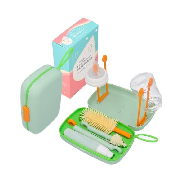 グリーン/-/-・Color:グリーン・?サイズ：長さ18×幅13×高さ5.5cm　重さ：280g 　BPAフリー・?省スペースでおもさが280gと軽く持ち運びが。外出先で哺乳瓶を洗うのにこれひとつで洗浄・乾燥までできるのでとても便利です。...