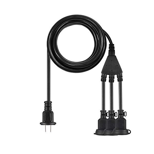 -/1M/-・Size:1M・3分岐タイプイルミネーションや屋外配線や電動工具などに使える3分岐タイプの電源分岐延長コード。・製品仕様VCT 2芯X0.75sq 125V 12A 最大1200Wまで 電気用品安全法(PSEマーク) 技術基準...
