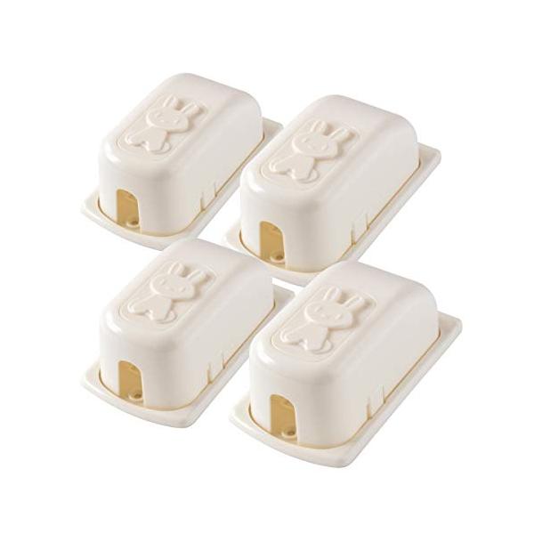 ホワイト/1個 (x 4)/-・サイズ：約12.5×7×6.5cm・ネジが見えているコンセントは粘着テープで、ネジが見えていないコンセントは付属のネジで取り付けてください。・赤ちゃんには開けにくい構造で、いたずら、事故、ケガを防止し危険から...