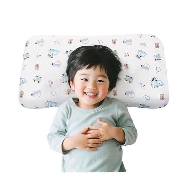 テーマ性2.車柄/1個 (x 1)/-・Size:1個 (x 1)Color:2.車柄・お子様の頭をやさしくサポート中央のくぼみがお子様の頭を優しく包み込み、理想的な寝姿勢をキープ。質の高い睡眠へと導きます。体温が高く長時間眠る子どもは頭部...