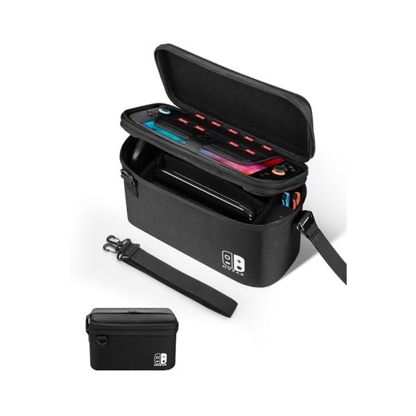 ブラック/大/SHYPTP607・Color:ブラック・パッケージ個数:1・1.大容量収納・オールインワン：Switch 2 本体、Joy-Con、Proコントローラー、充電ドック、ACアダプター、Joy-Conストラップ、ゲームカード*1...