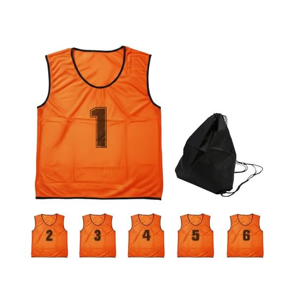 Wrapオレンジ/大人用/LG-BIBS-6-PARENT・Size:大人用Color:オレンジ・番号入りビブスグループ分けに使うナンバー入りのビブスです。サッカー バスケ バレーボール サークル 地域活動（自治体、PTA）などに便利です。...