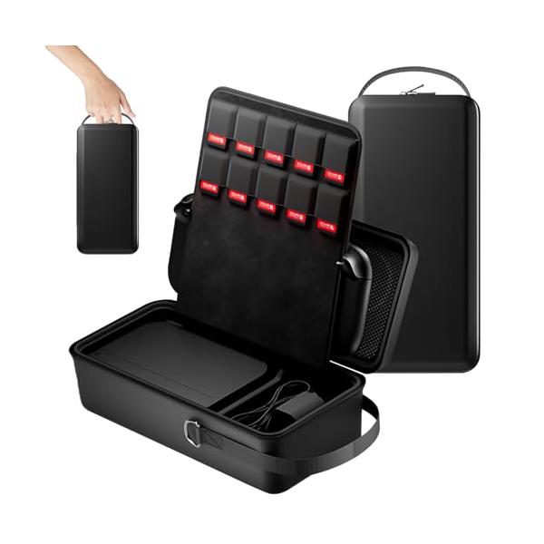 黒と白黒/-/xiaobao・Color:黒・大容量収納のための設計Switch 2 用キャリングケースは10ゲームカードスロットとメッシュポケット（JoyCon用/充電ケーブル/ゲームカードケース収納可）を搭載し、switch 2用 オー...