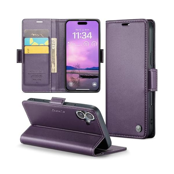 パープル/Iphone 16/Iphone 16・Size:Iphone 16Color:パープル・対応機種iPhone 16専用気質手帳型ケース！お気に入りの携帯電話をより保護するために、手触りが良く、使い心地が快適で、長持ちする材料です...