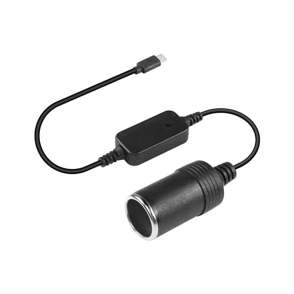 USB-Cオス-12Vシガーライターは、タイプCを車のシガーライターソケットに変換するための完璧なソリューションです。出力調整電圧5V-9V-12V-15V-20V PD急速充電ケーブル・5V 9V 12V 15V 20Vシガーライターアダ...