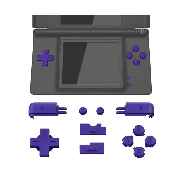 パープル/-/DSLJ1005・Color:パープル・カスタムデザインのフルセットボタンは、ds lite携帯ゲーム機に完全に適合します。元のボタンと全く同じように機能するように精密に設計されています。・高品質プラスチックABS製で、耐久性...
