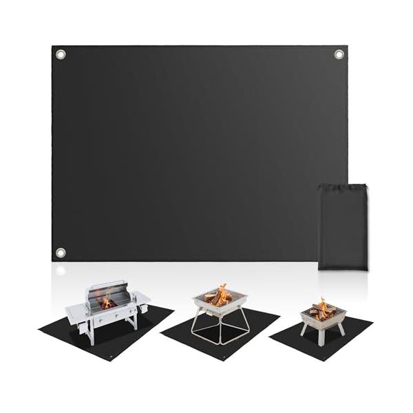 シリコン60*95cm/60*95cm/DY-GHT007・Color:シリコン60*95cm・パッケージ個数:1・芝生や床を守る焚き火シートを焚き火台、バーベキューコンロ、薪ストーブの下に敷くことで、焚き火やBBQをするときに、火の元から...