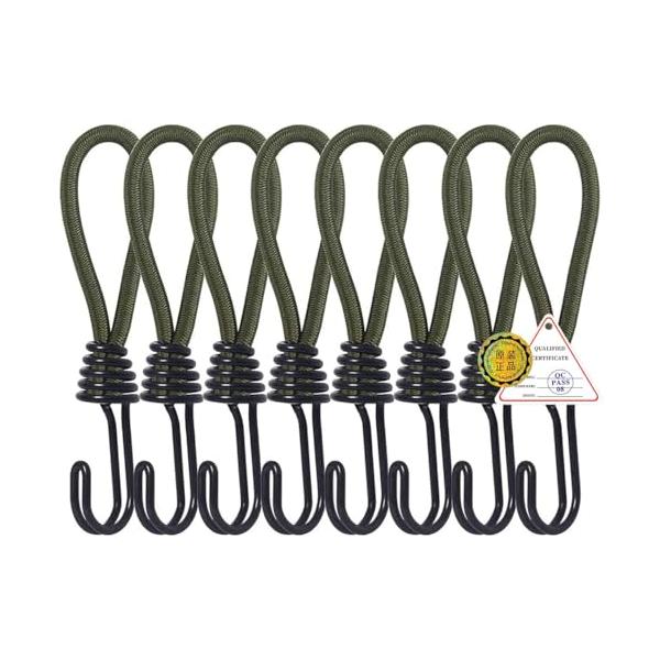 ストレッチコード3色/无/グリーン-8本・Model:グリーン-8本・テントタープ部品 セットストレッチコード8本（ゴム幅：6ｍｍ，全長：15cm，耐荷重：30KG）。アウトドア用、露営などの際の、天幕、グランドシートの固定や設営におすすめ...