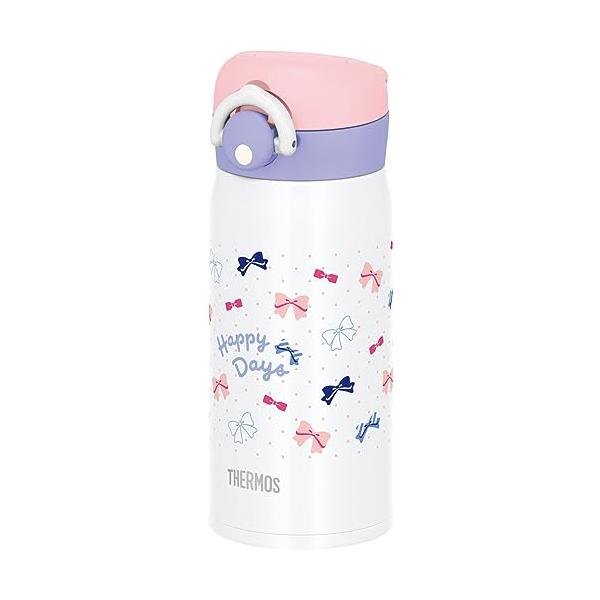 リボンホワイト/350 ml/JNR-353G RWH・Color:リボンホワイトSize:350 ml・パッケージ個数:1・ワンタッチ・オープンで片手でも扱いやすいケータイマグ。丸みのあるフォルムが特徴・素材・材質:内びん:ステンレス鋼 ...