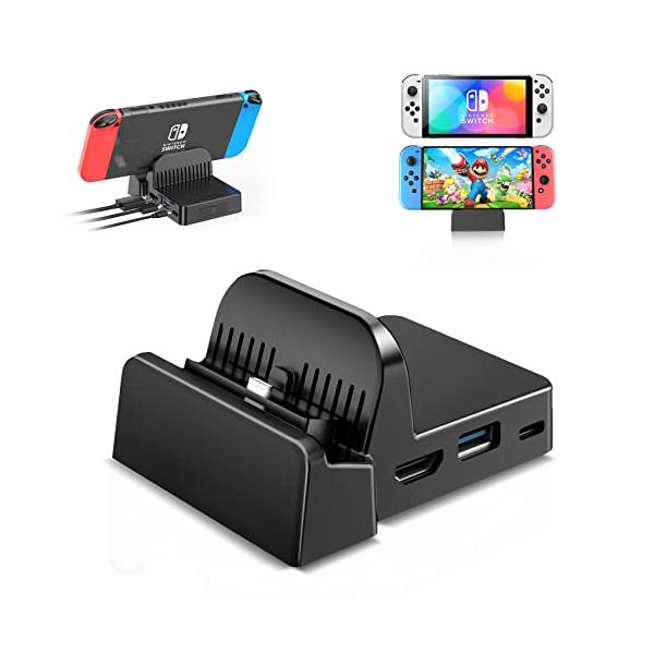 ブラック/-/-・??TVモード/テーブルモードドックの上にあるボタンで、Switch本体の映像モードとTV出力モードに切り替える機能が実現しました。switch ドックは複数のUSBポートがあって、多種のデバイスに対応できます。テーブルモ...