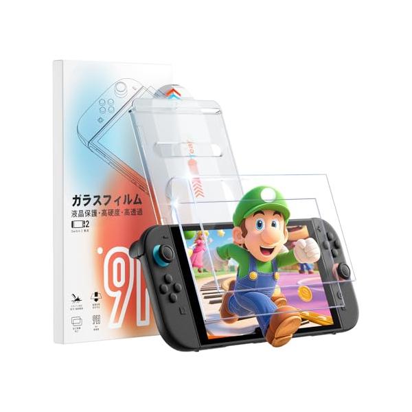 トランスペアレント/-/-・Switch 2 専用保護フィルムSwitch 2 専用に開発され、画面端から端まで完全密着して保護します。超薄型高強度ガラスを採用し、日常の落下や擦れによる画面の傷みを効果的に防ぎつつ、軽薄ながらも高い耐久性を...
