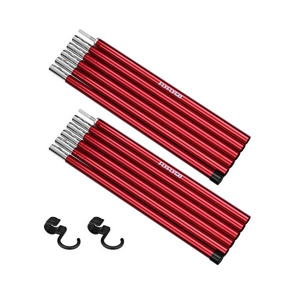 防錆6本連結 / レッド/-/-・Color:6本連結 / レッド・直径は19mm、材質はアルミニウム合金です。サイズ ：約(径)19mm×高さ231cm（38.5ｃｍ*6節）x1本；2本セット；収納サイズ ：44cm*15cm；アルミの厚...