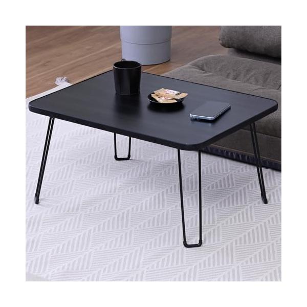 折れ脚簡易タイプ(60×45)ブラック/幅60×奥行45×高さ31.5cm/MLT-6045(GBK)・Color:ブラックShape:折れ脚簡易タイプ(60×45)・パッケージ個数:1・シンプルなローテーブルコンパクトでロータイプなので圧...