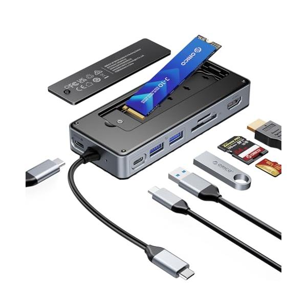 OM28P/OM28P/OM28P・Size:OM28P・M.2 SSD 外付けケースー付きUSB Cハブ - SSDケースとUSBドッキングステーションの革新的な組み合わせであるこのORICO M.2 SSD 外付けケース付きUSB-Cハ...