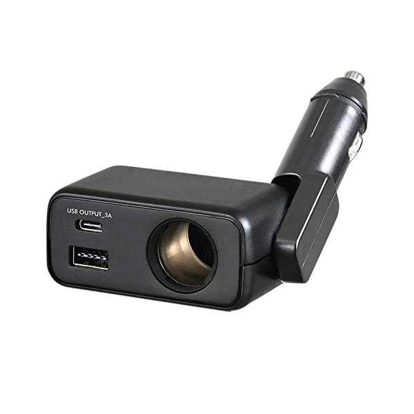 -/3.3x8x10.6cm/F337・パッケージ個数:1・DC12Vソケットと、ＵＳＢ（Type-Cポート/Type-A）ポートが付いた増設ソケットです。・電源プラグ部＆ソケット部にシリコーンリングを使用したダブル抜け防止機能の付いたソケ...