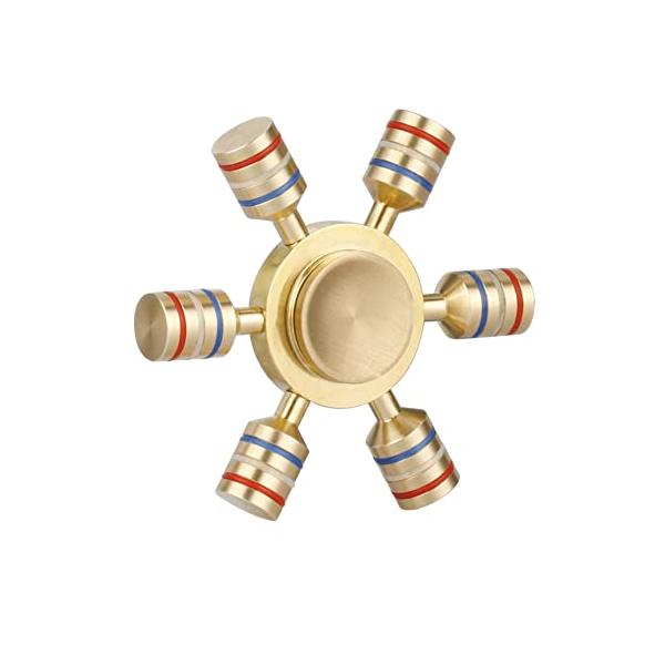 -/-/ハンドスピナー 10・材質：全銅製、高品質の100％黄銅材料CNCで作られ、非常に良い重力、速い回転を感じる。高速度3-5分平均スピンを楽しめます。・規格サイズ: 60MM*25MM　 重量:105g・効果：トリックがあるわけでもな...